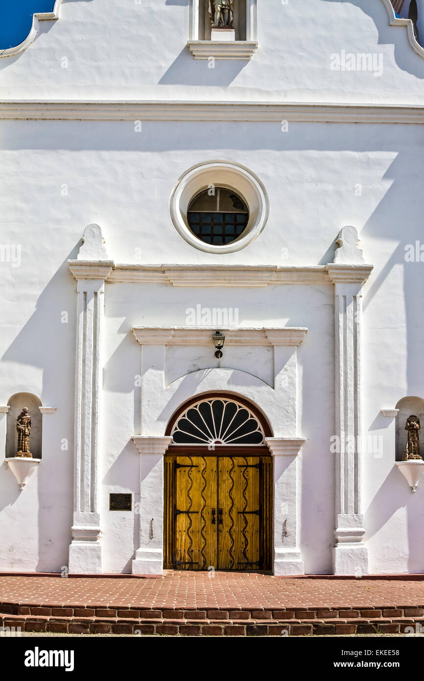 Elaborate vintage wooden doors on the grounds of Mission San Luis Rey ...