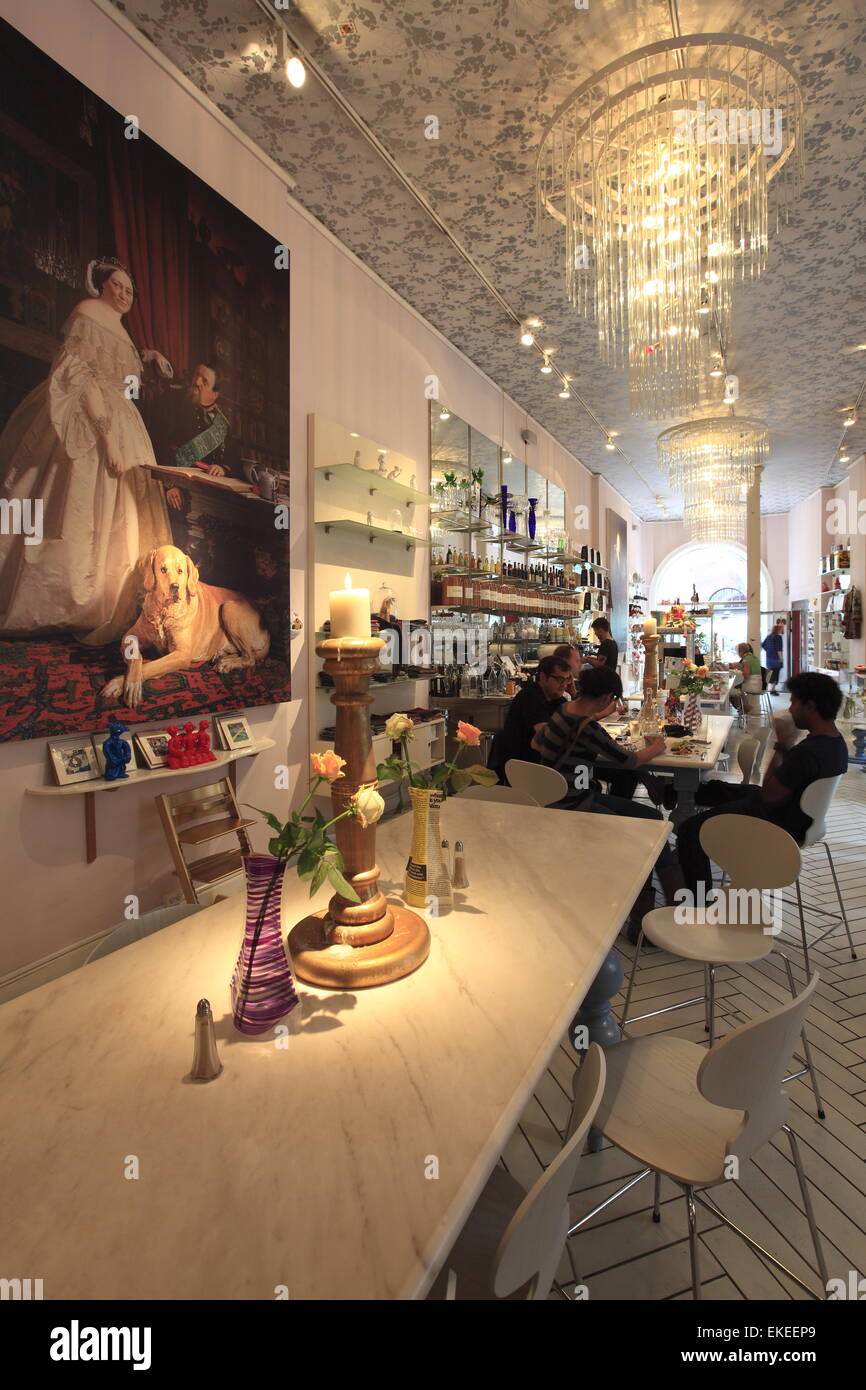 Interior view of Royal Smushi Cafe in Copenhagen Denmark Stock Photo ...