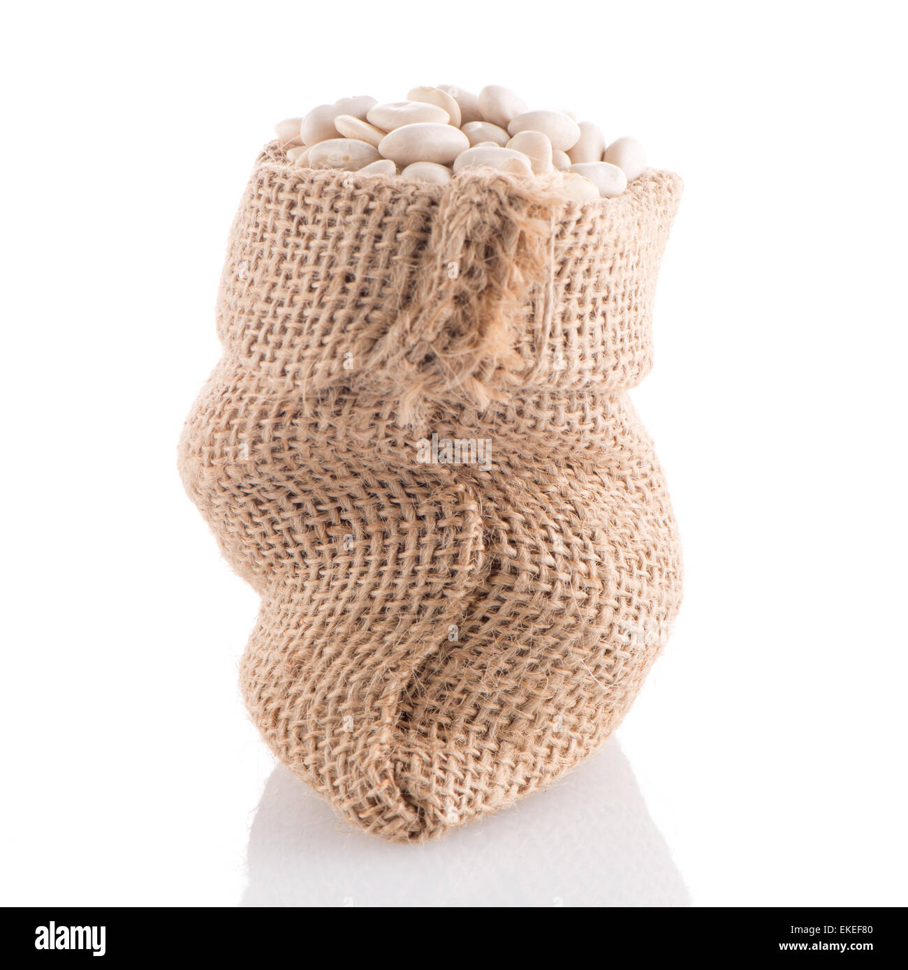 White beans bag isolated on white background Stock Photo - Alamy