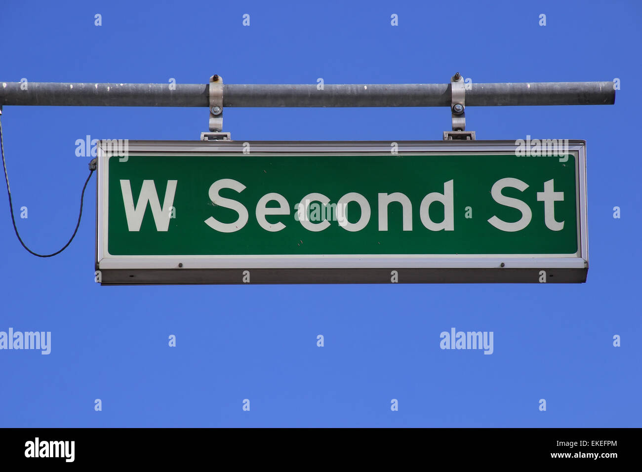 West Second Street sign against blue sky, Reno, Nevada, USA Stock Photo ...