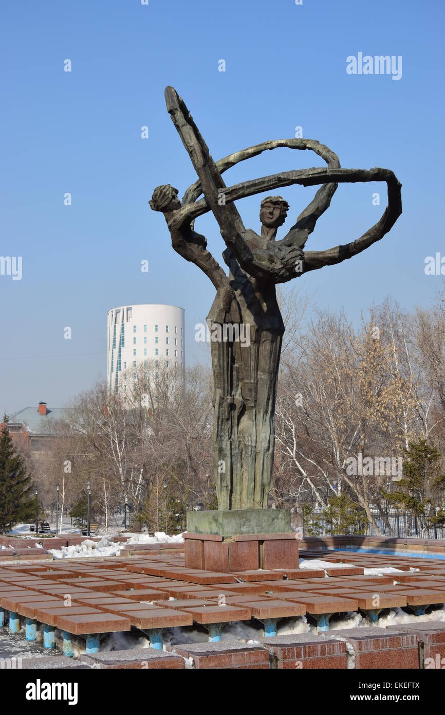 A statue in the streets of Astana, capital of Kazakhstan Stock Photo ...