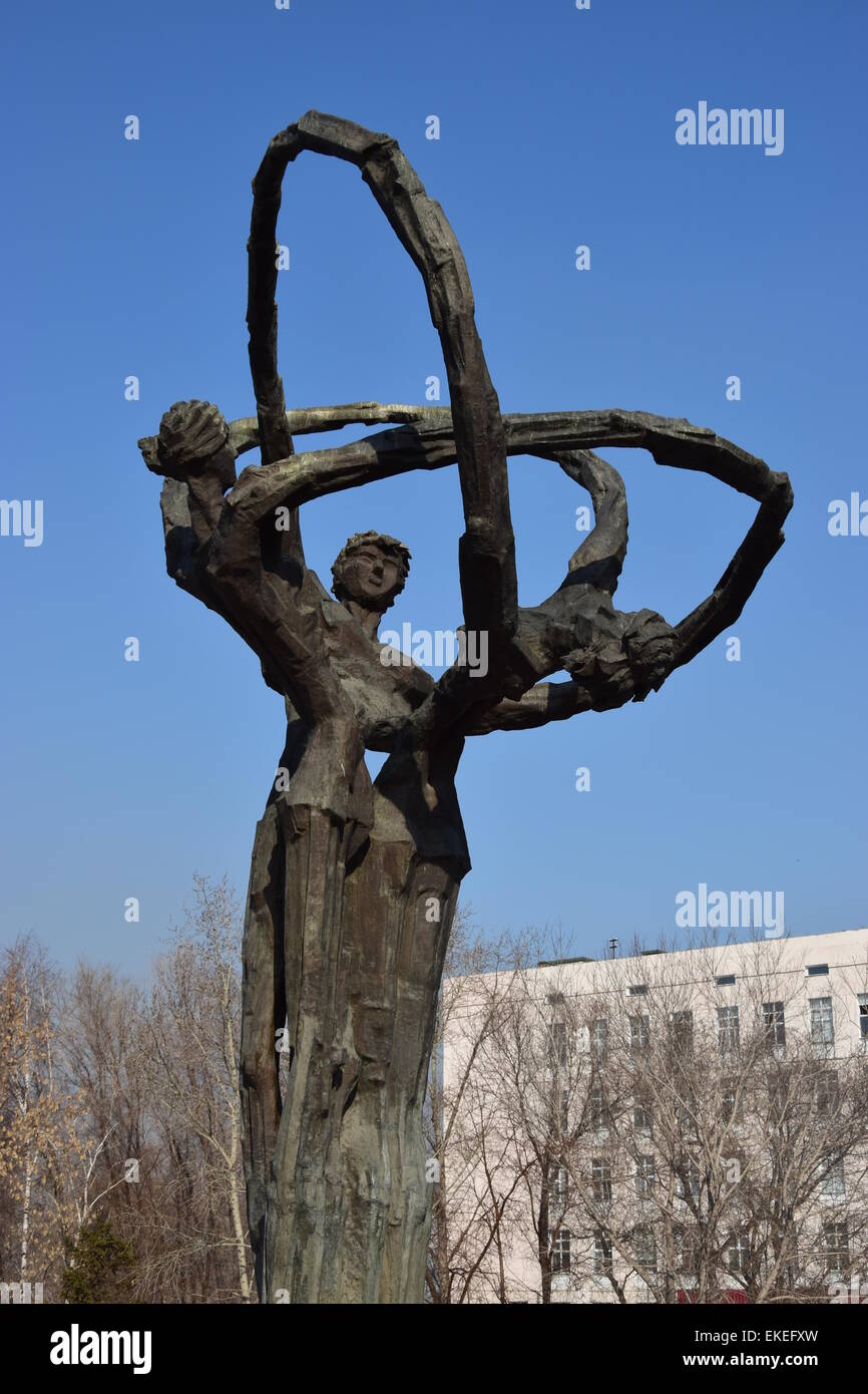 A statue in the streets of Astana, capital of Kazakhstan Stock Photo ...
