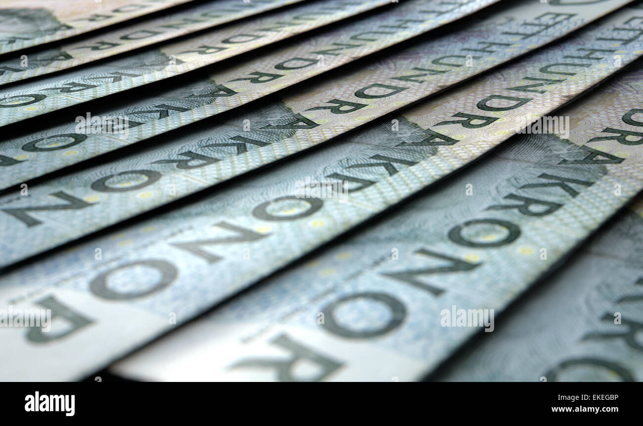 A macro close-up view showing the detail of banknotes laid out and ...