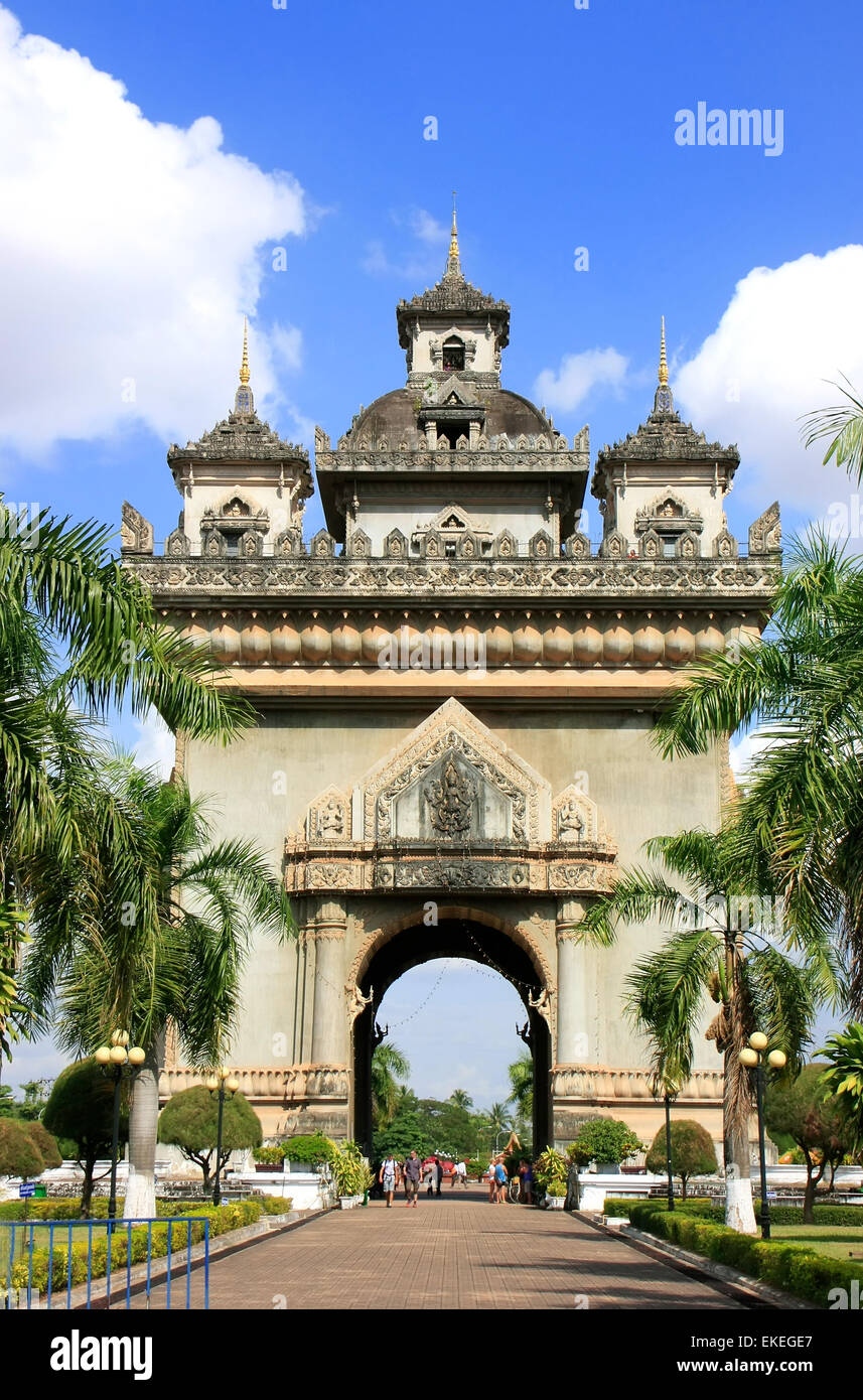 Victory Gate Patuxai, Vientiane, Laos, Southeast Asia Stock Photo - Alamy
