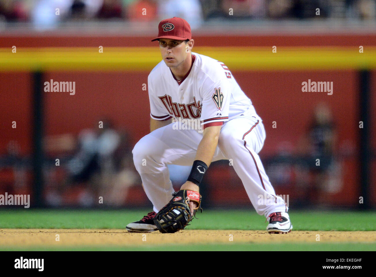 Apr 6, 2015; Phoenix, AZ, USA; Arizona Diamondbacks first baseman Paul ...