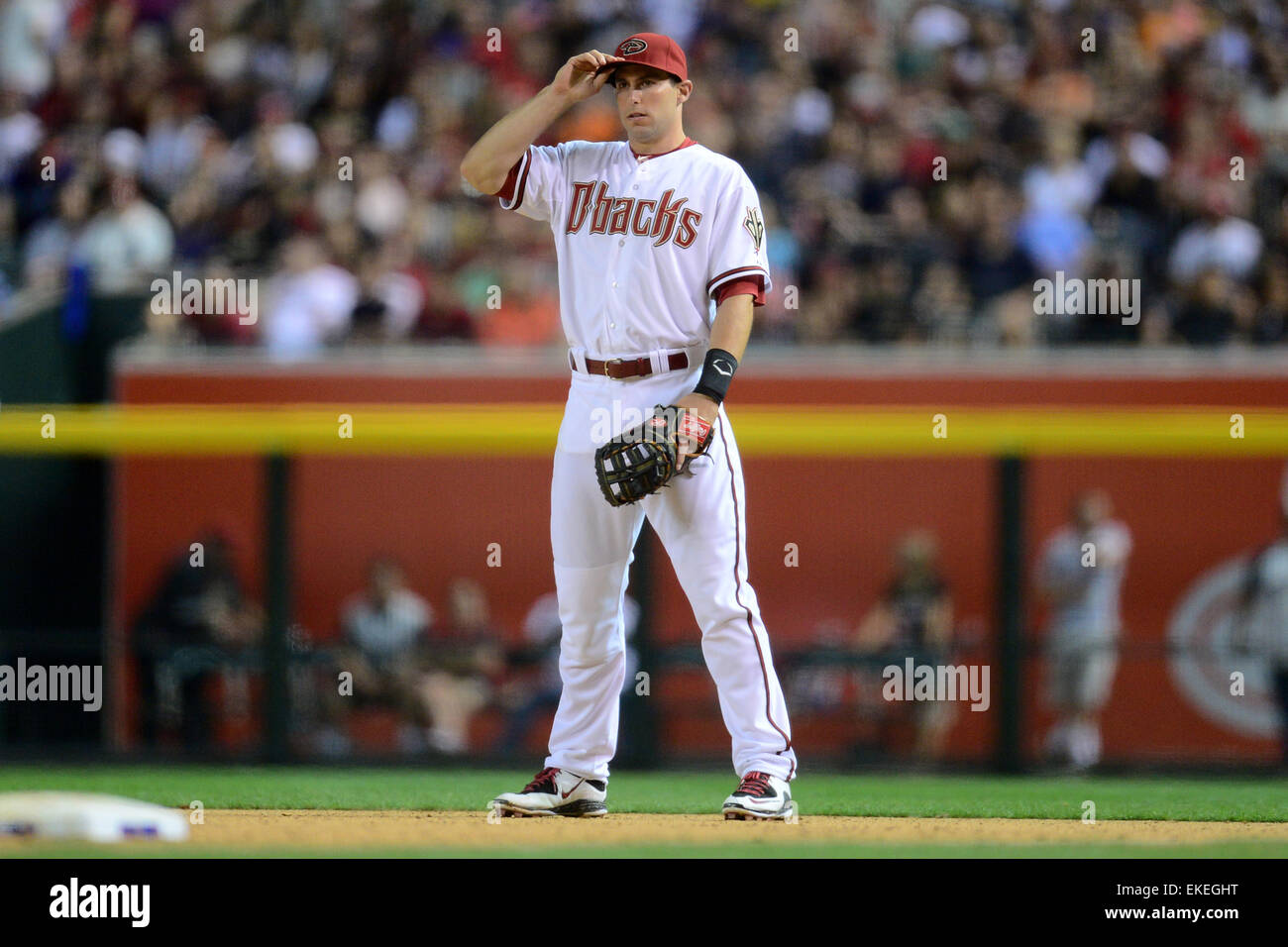 Apr 6, 2015; Phoenix, AZ, USA; Arizona Diamondbacks first baseman Paul ...
