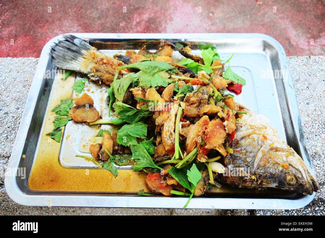Deep Fried Snapper topped with Sweet Fish Sauce Sacrificial offering ...
