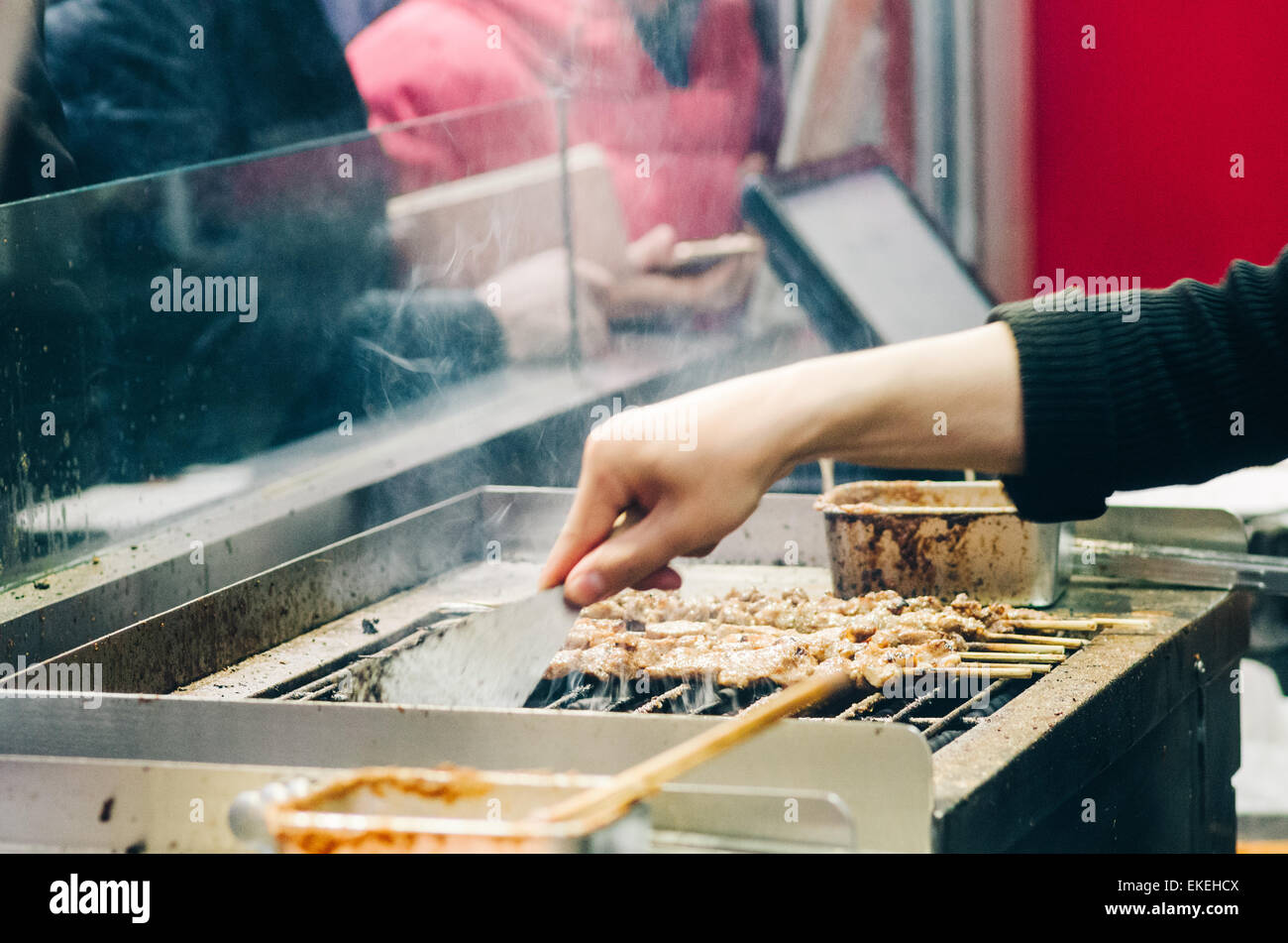 grilling barbecue skewer in Shanghai china Stock Photo - Alamy