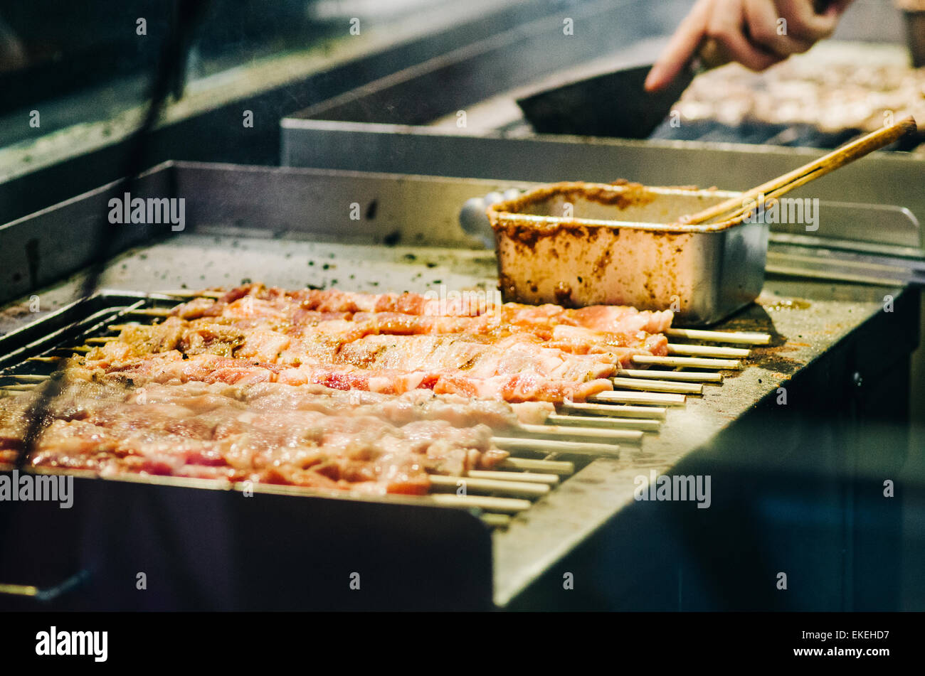 grilling barbecue skewer in Shanghai china Stock Photo - Alamy