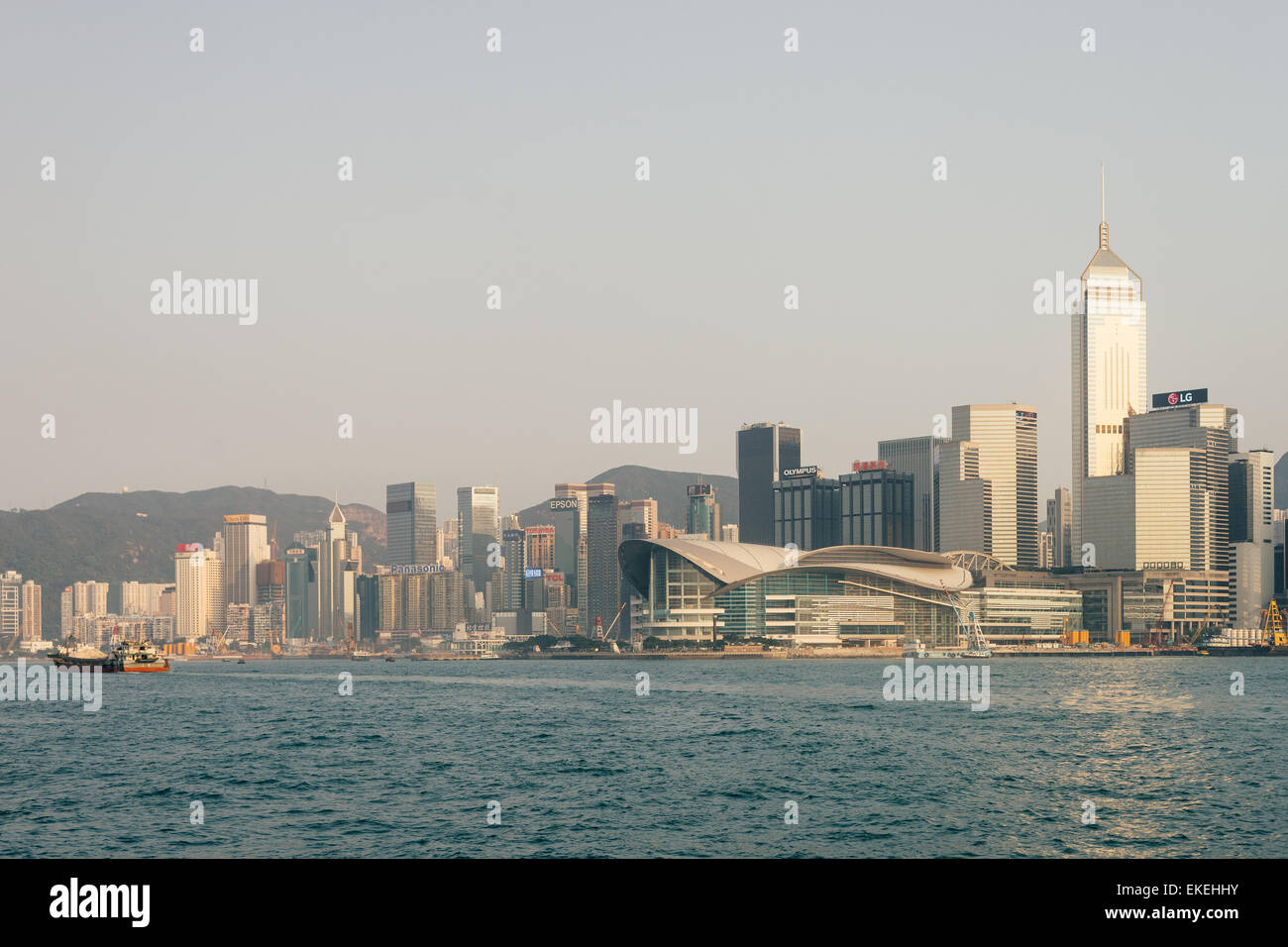 View of Hong Kong Victoria Harbour skyline Stock Photo - Alamy