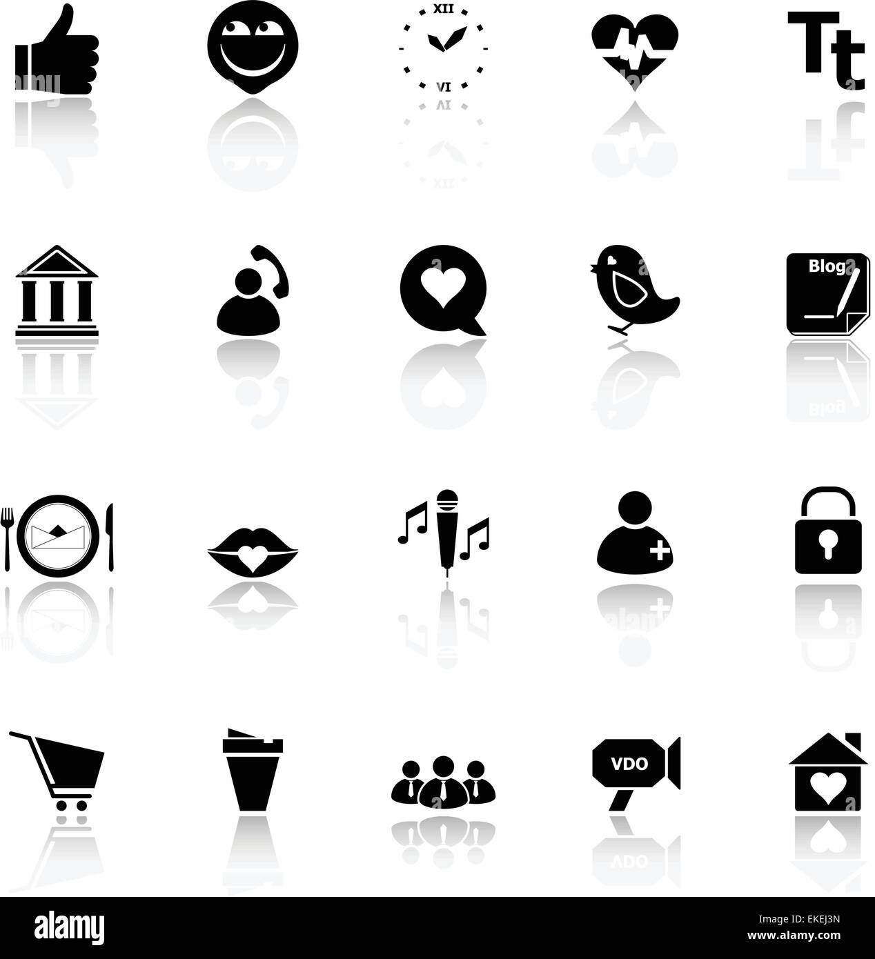 Chat conversation icons with reflect on white background, stock vector ...