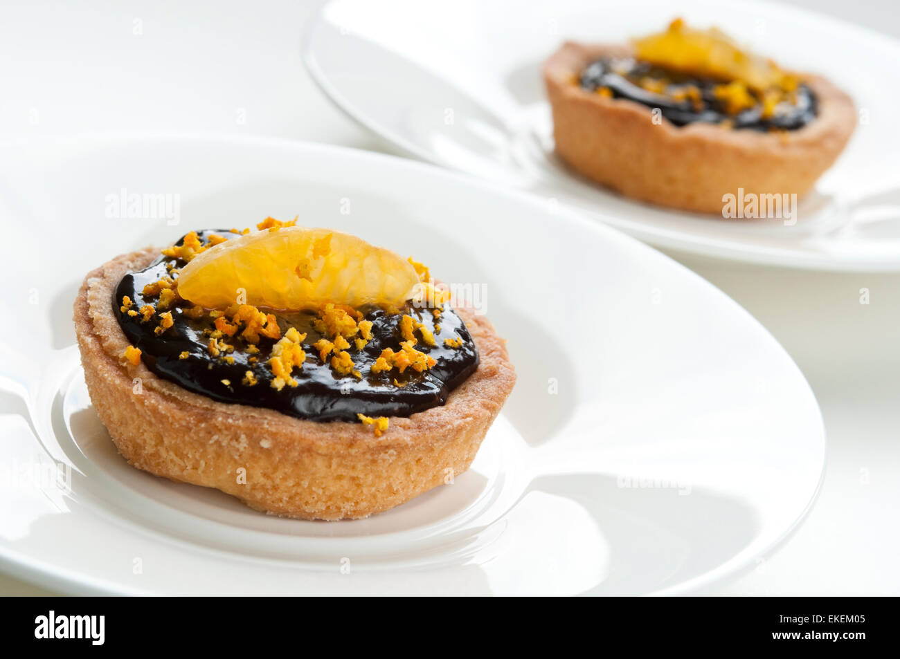 Mini Chocolate Tart Stock Photo - Alamy