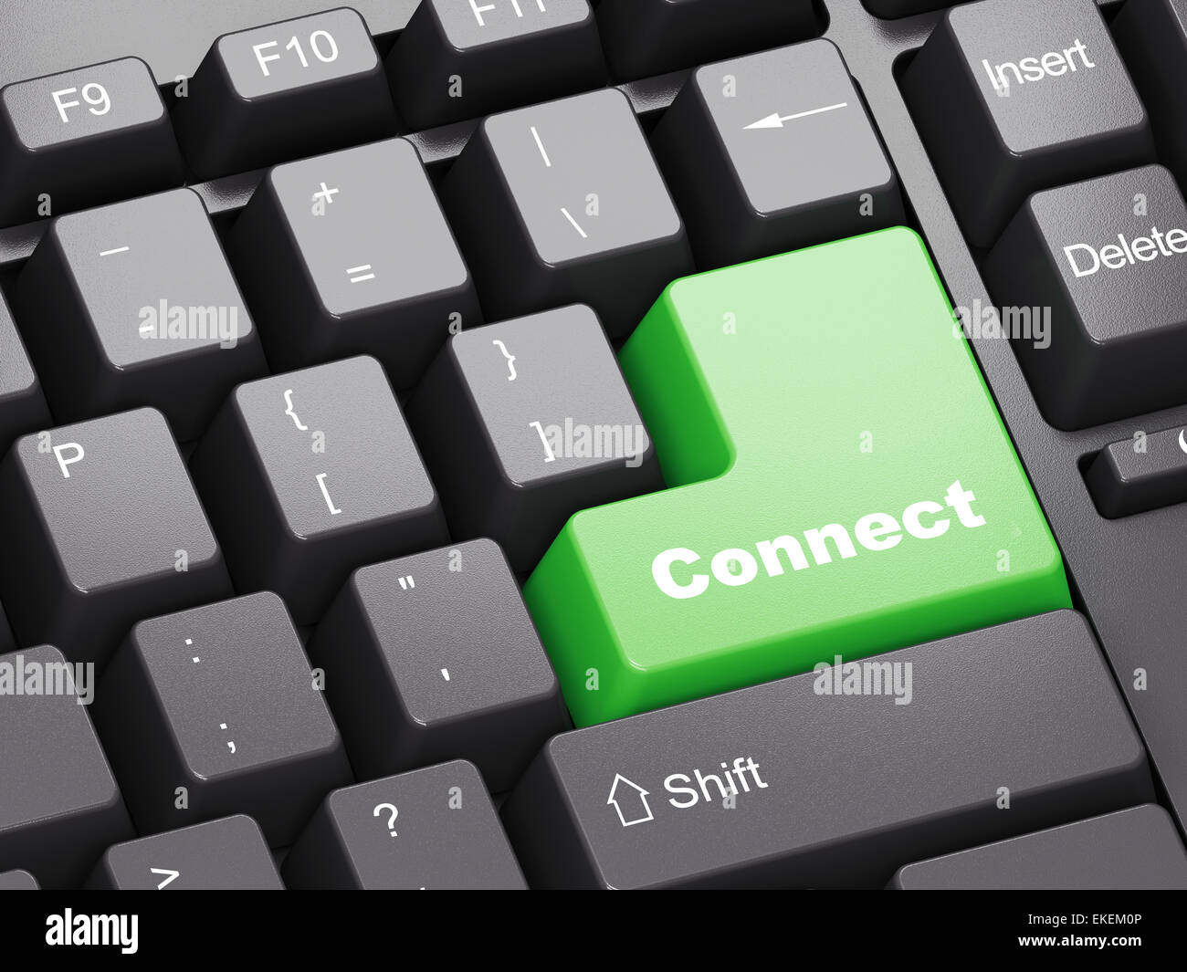 Black keyboard with Connect button Stock Photo - Alamy