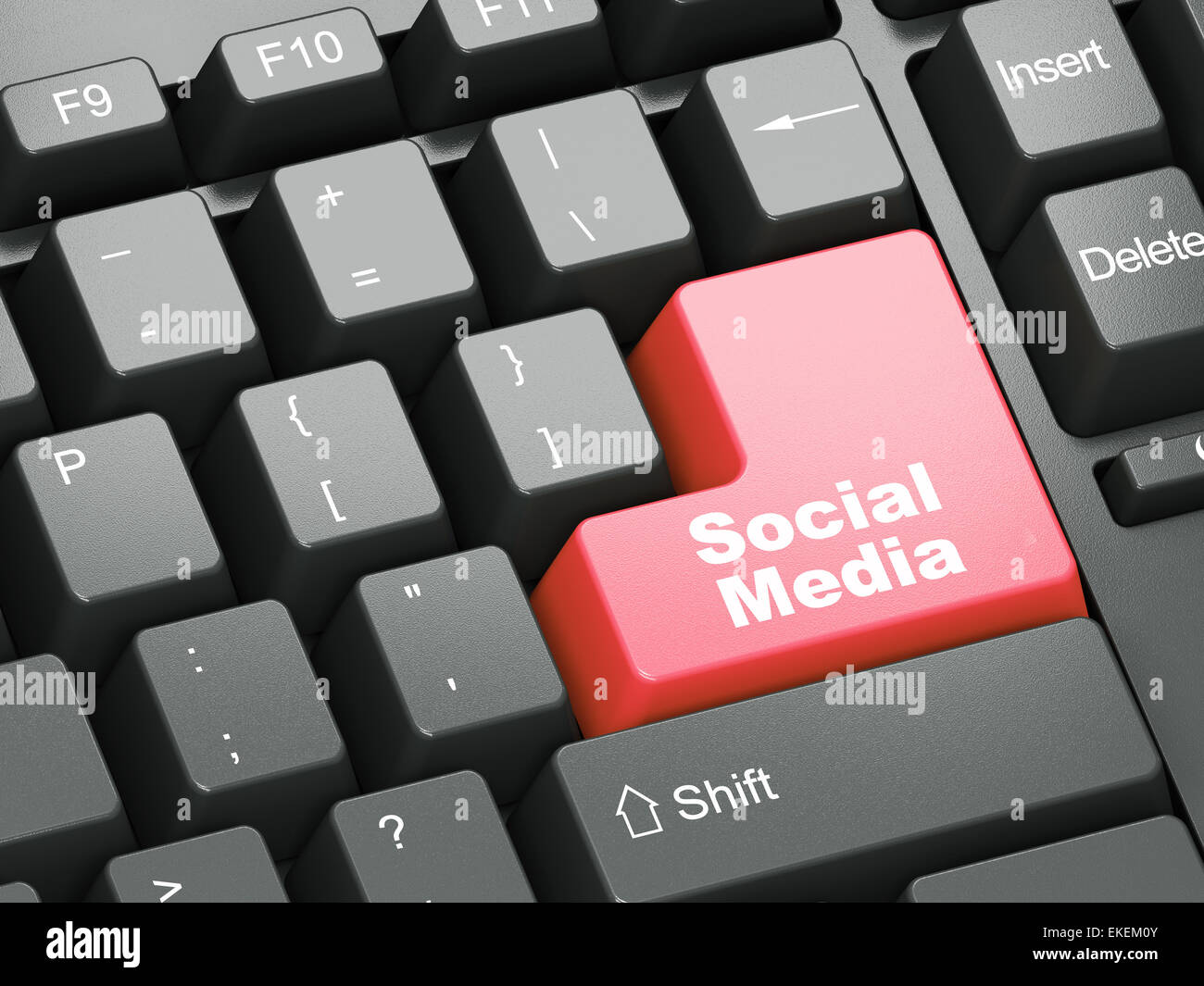 Black keyboard with Social Media button Stock Photo - Alamy