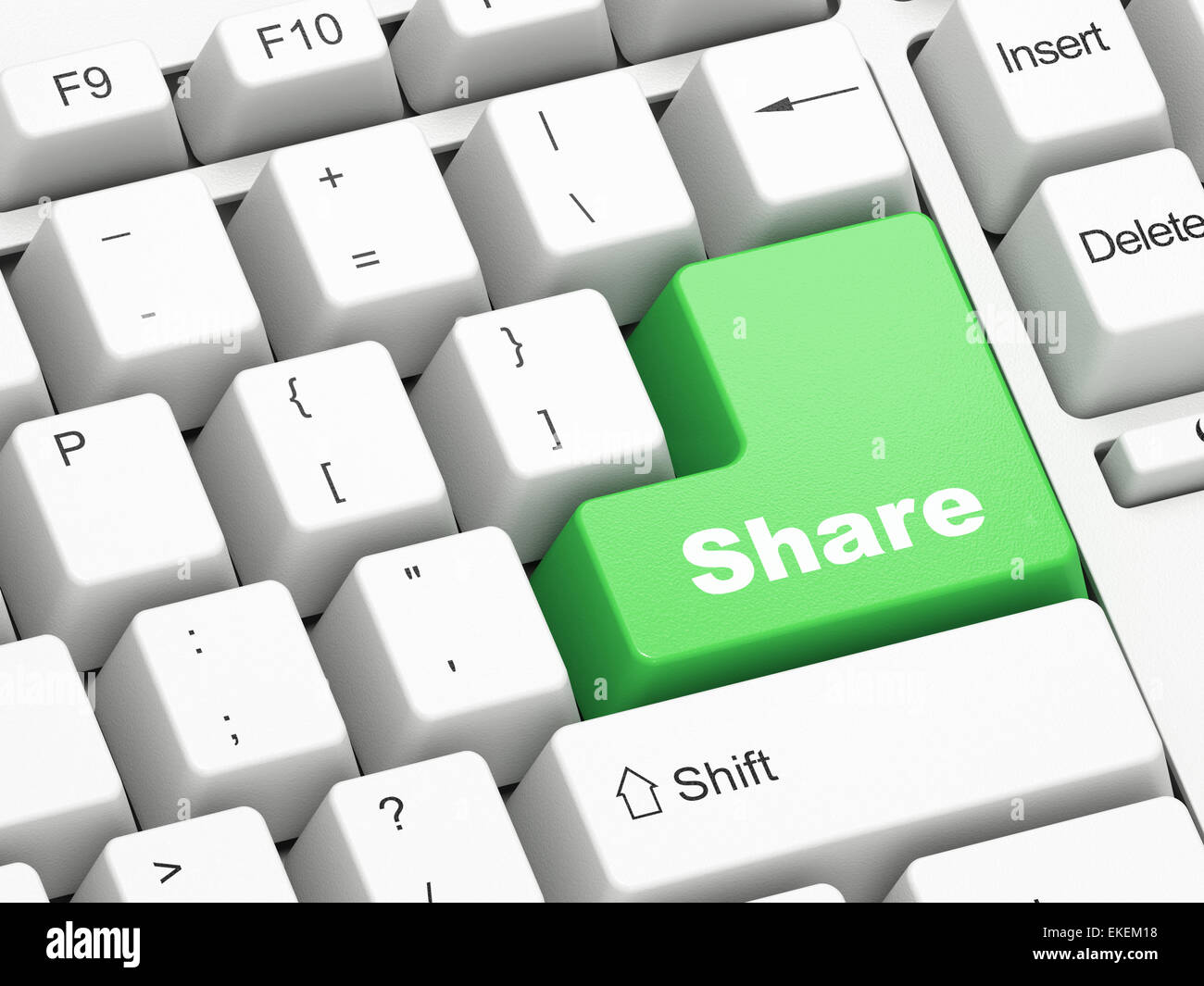 Keyboard with Share button Stock Photo - Alamy