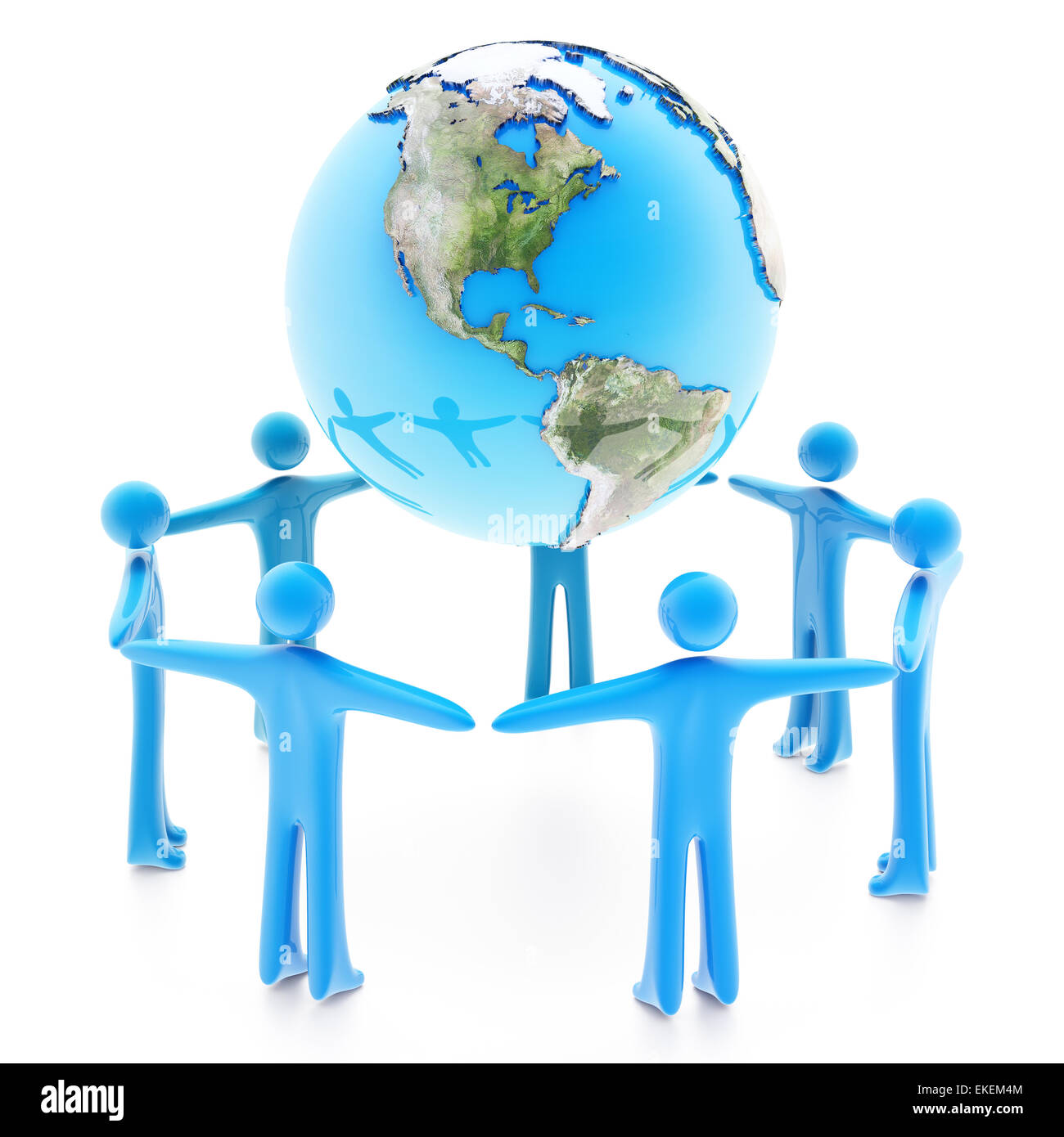 Peoples around the Earth planet on white Stock Photo - Alamy