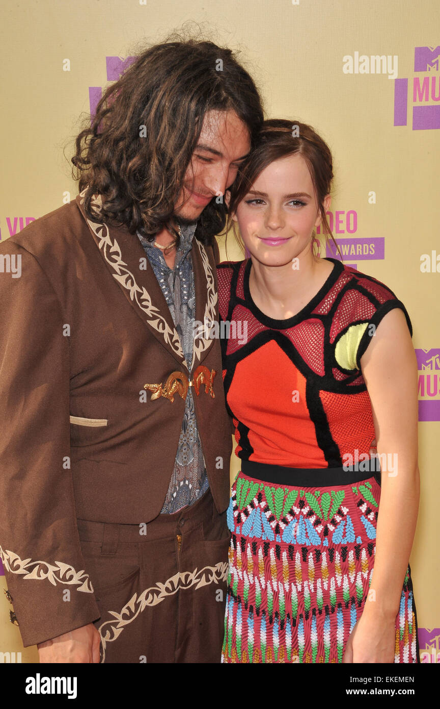 LOS ANGELES, CA - SEPTEMBER 6, 2012: Emma Watson & Ezra Miller at the ...