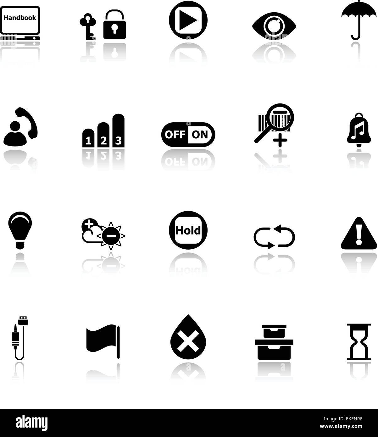 Home use machine sign icons with reflect on white background, stock ...