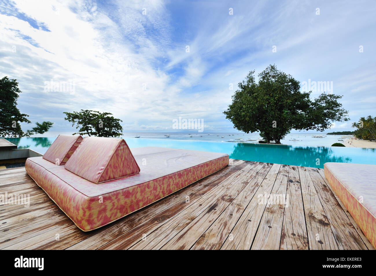 Wooden chaise lounge hi-res stock photography and images - Alamy
