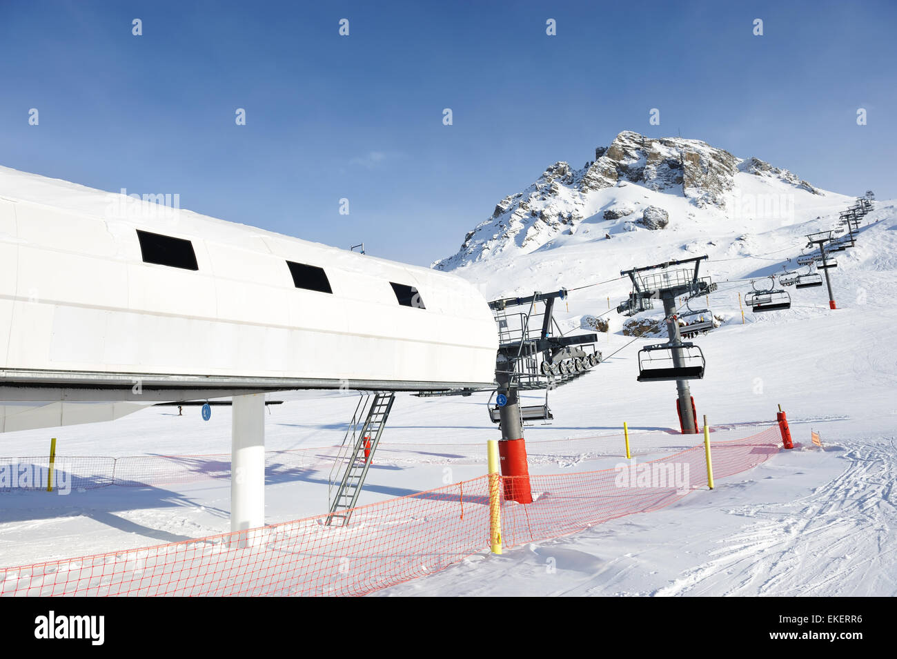 Ski lift station Stock Photo - Alamy