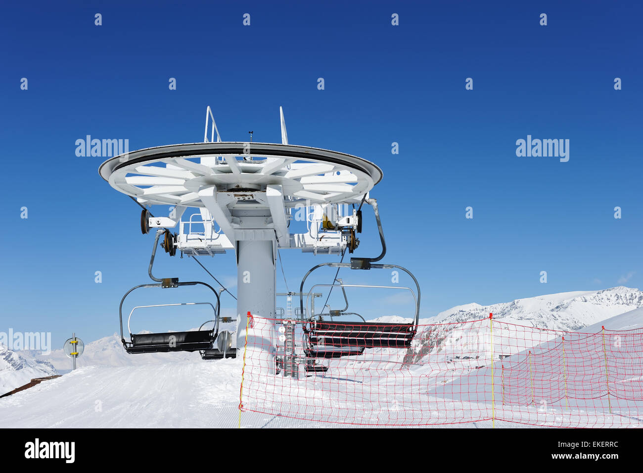 Ski lift station Stock Photo - Alamy