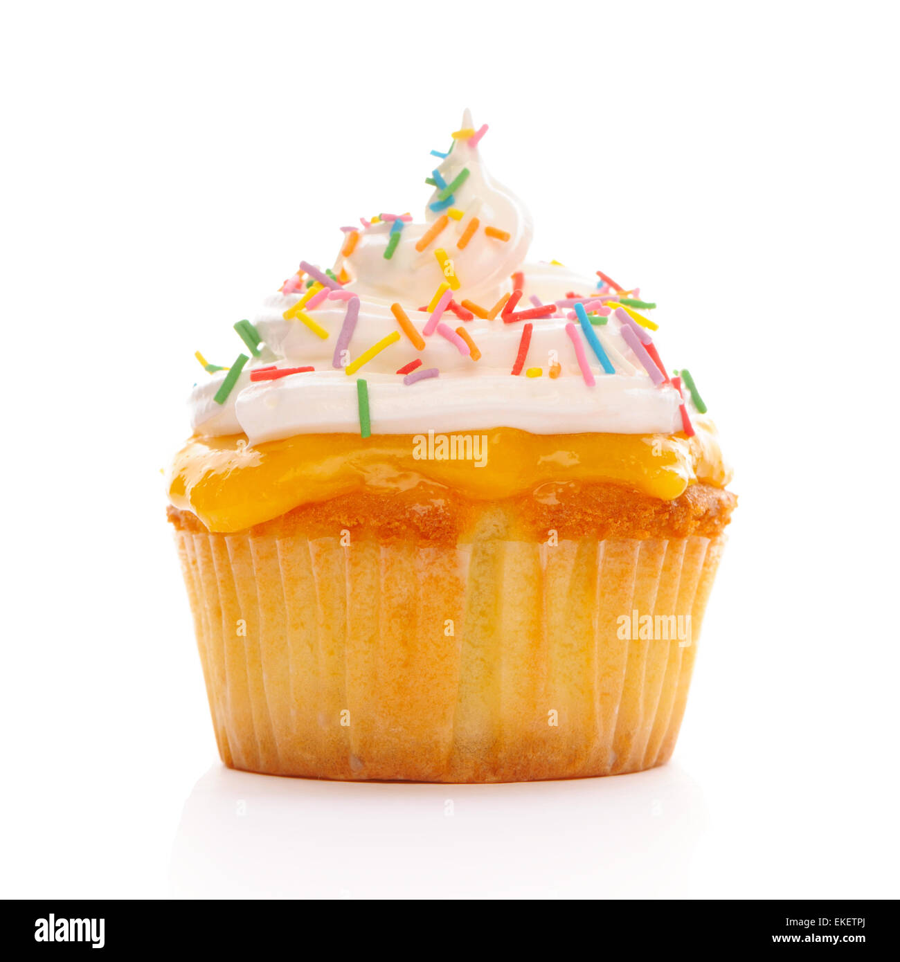 Cupcake with whipped cream Stock Photo - Alamy