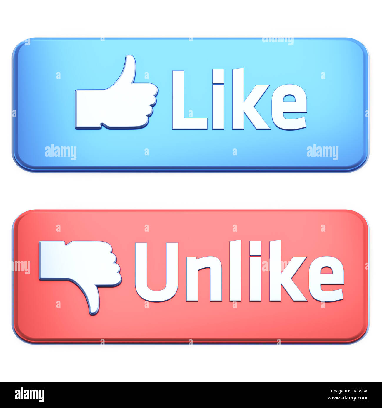 Like and "Unlike" buttons 3d render on white Stock Photo - Alamy