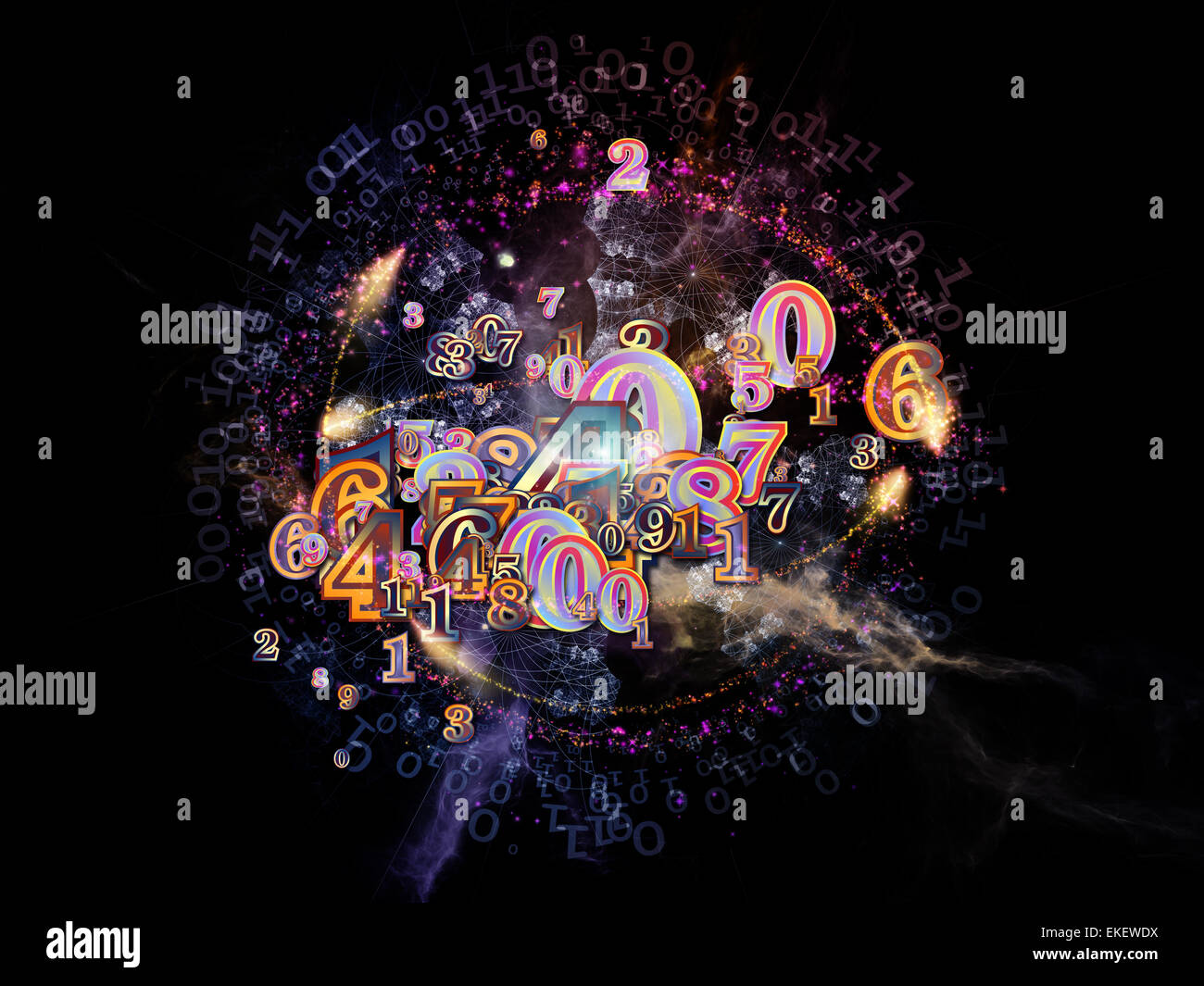 Virtual Life of Numbers Stock Photo - Alamy