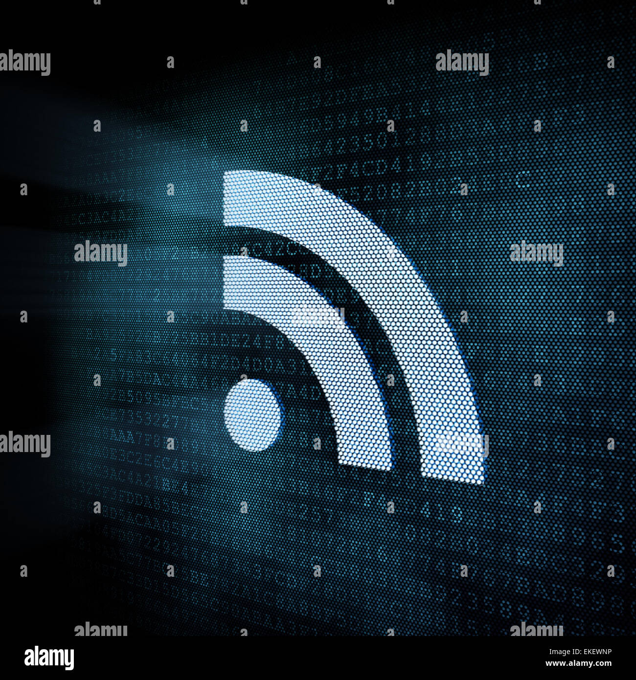 Pixeled RSS sign illustration Stock Photo - Alamy