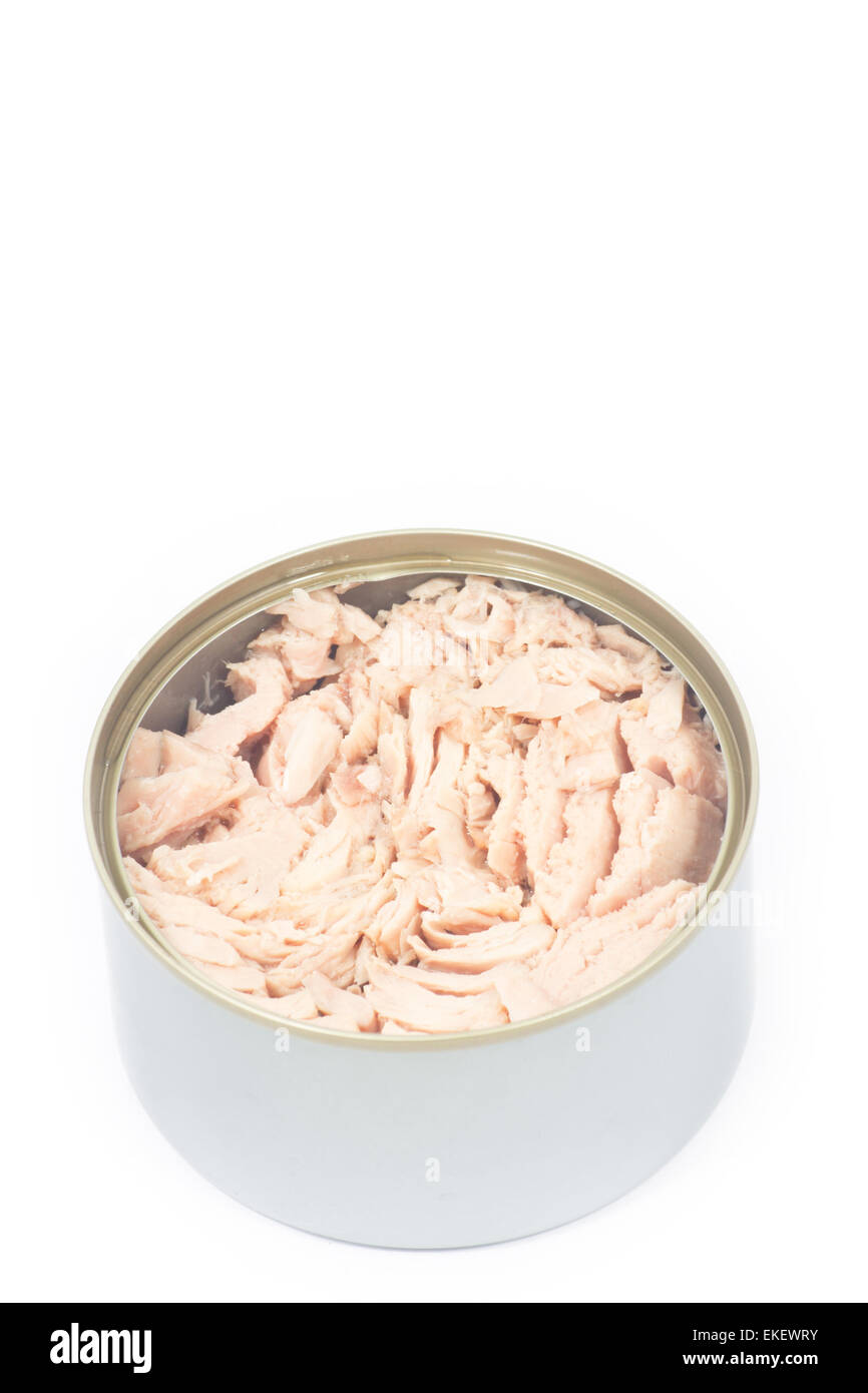 Fish fresh tin conserved closeup meal white blank hi-res stock ...