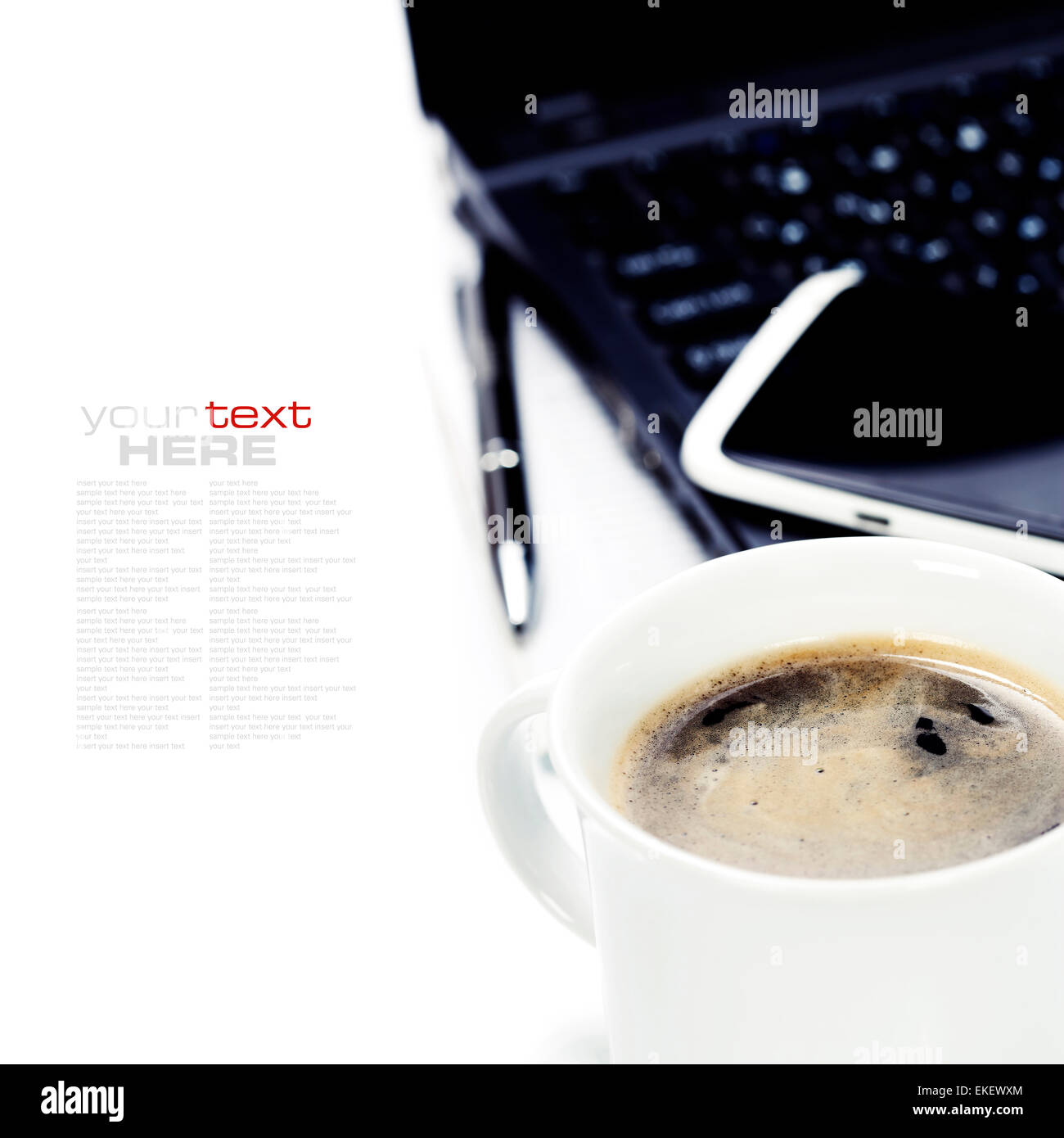 A cup of coffee and laptop Stock Photo - Alamy