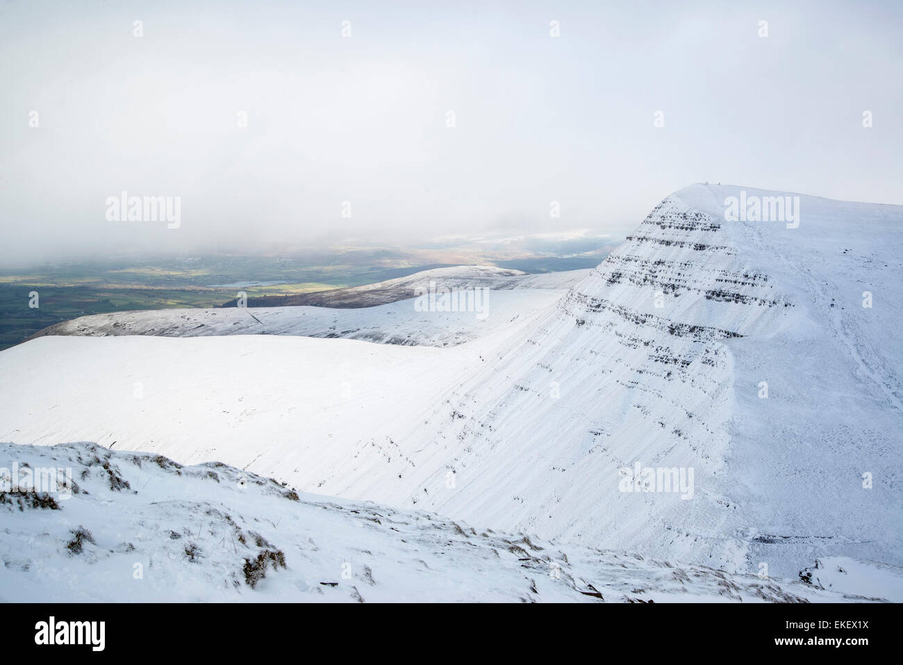Stunning landscape views from top of deep snow covered mountains in ...
