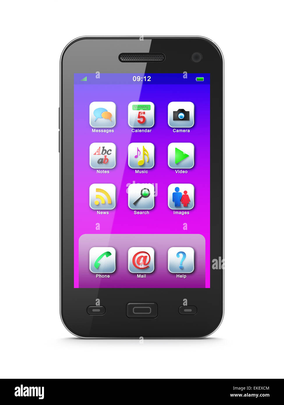 Beautiful smartphone on white background Stock Photo - Alamy