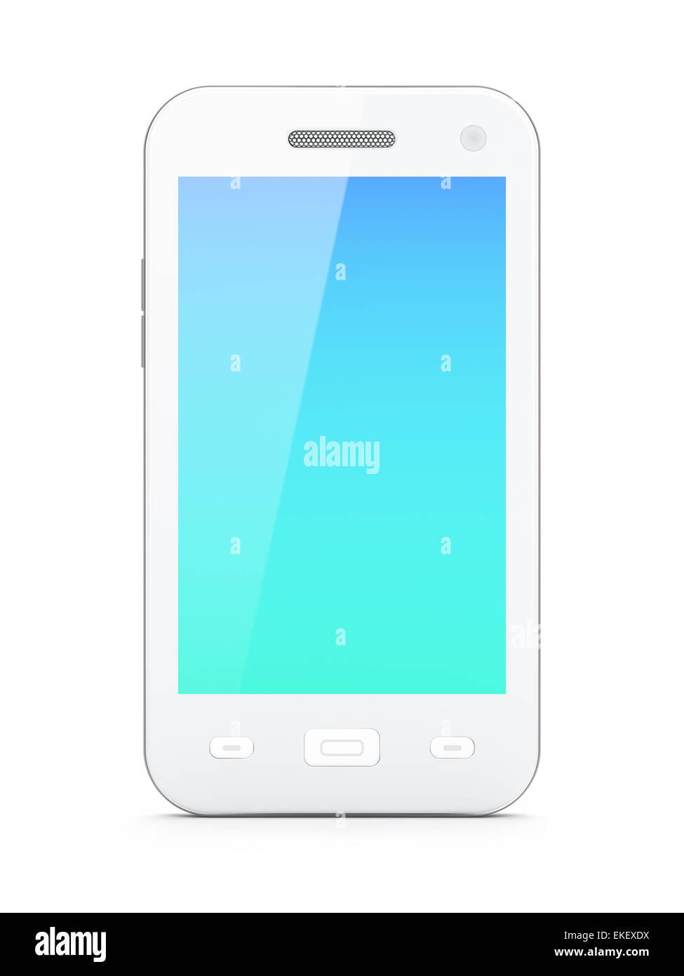 Beautiful white smartphone on white background Stock Photo - Alamy