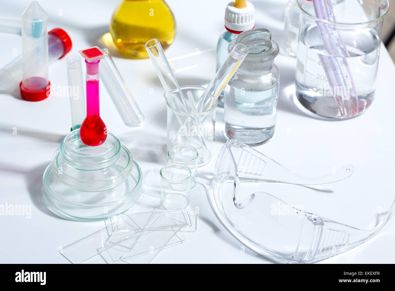 Chemical scientific laboratory stuff test tube flask Stock Photo - Alamy
