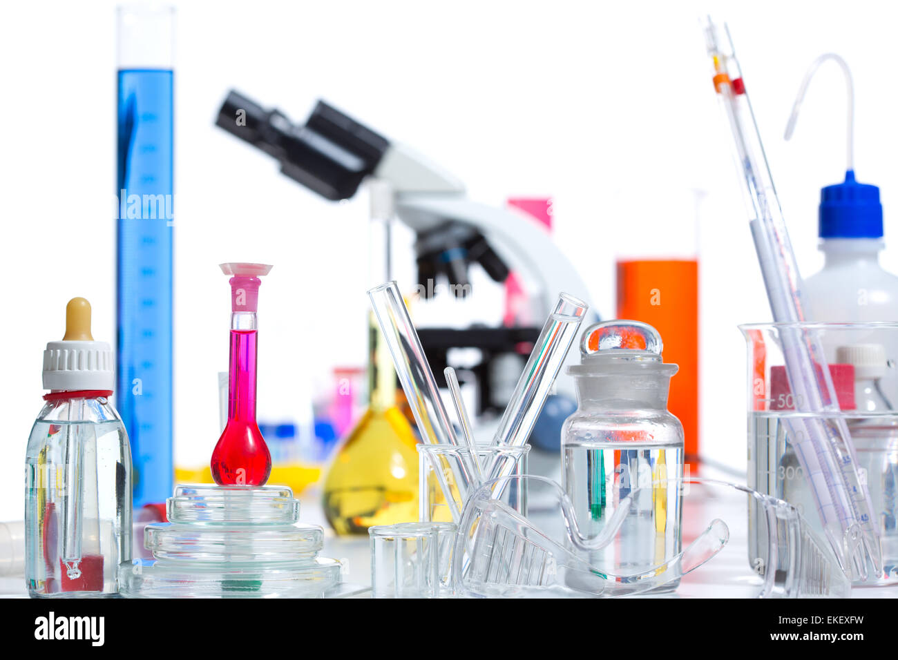 Chemical scientific laboratory stuff test tube flask Stock Photo - Alamy
