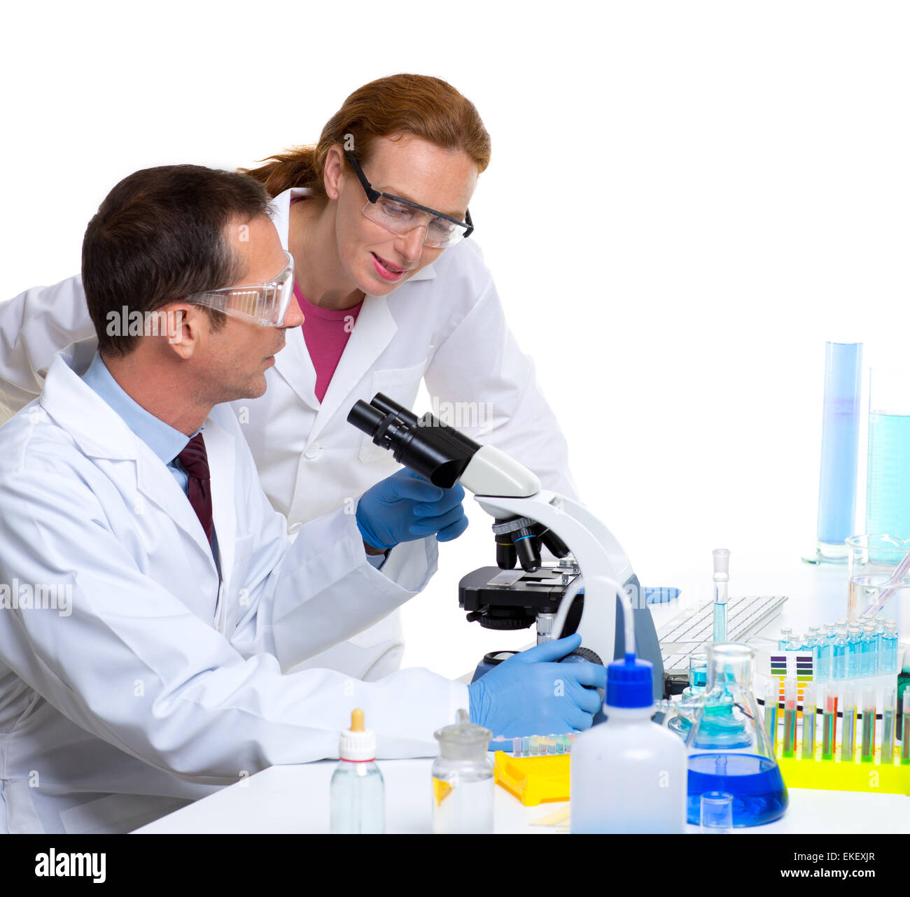 chemical laboratory with two scientist working Stock Photo - Alamy