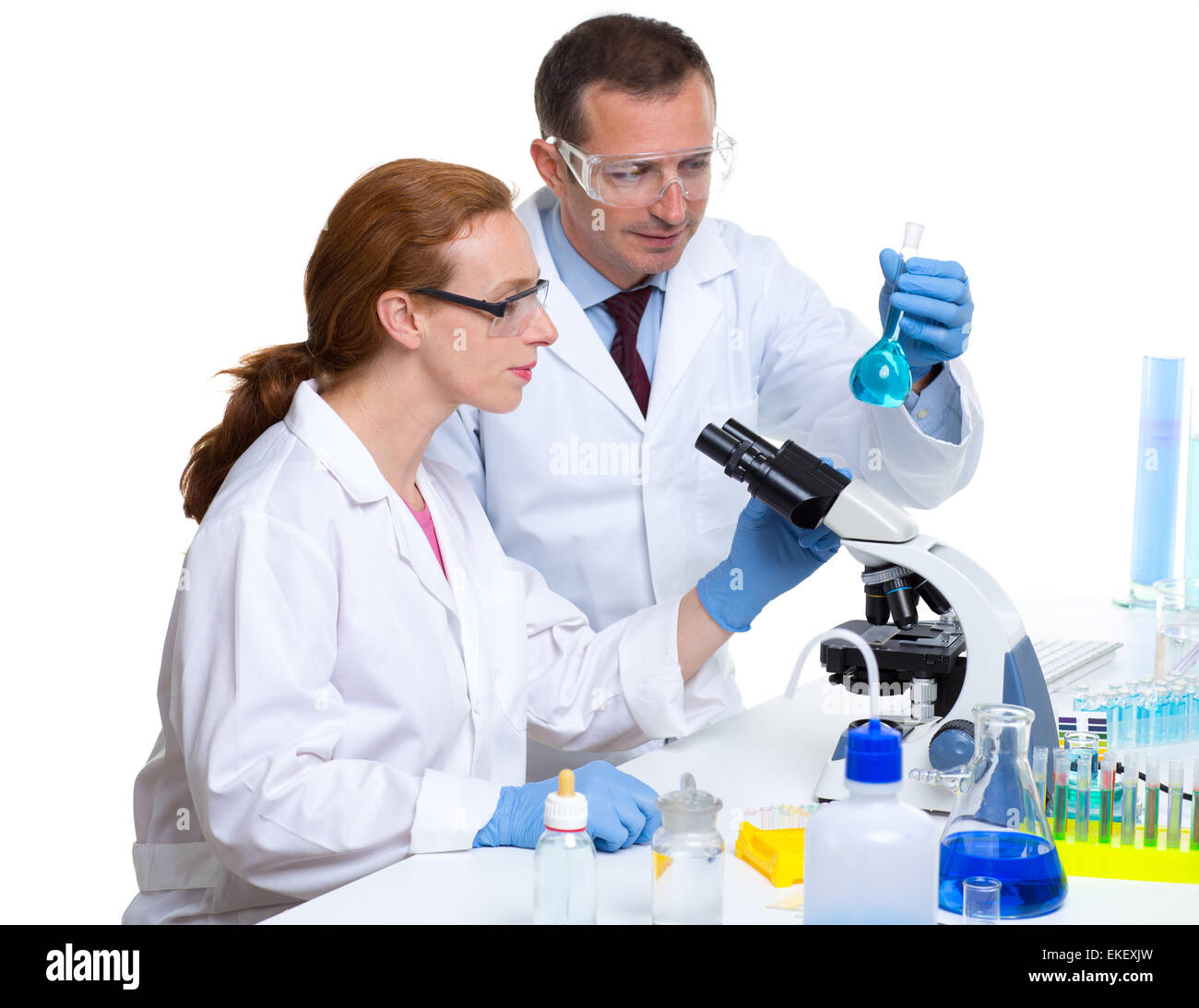chemical laboratory with two scientist working Stock Photo - Alamy