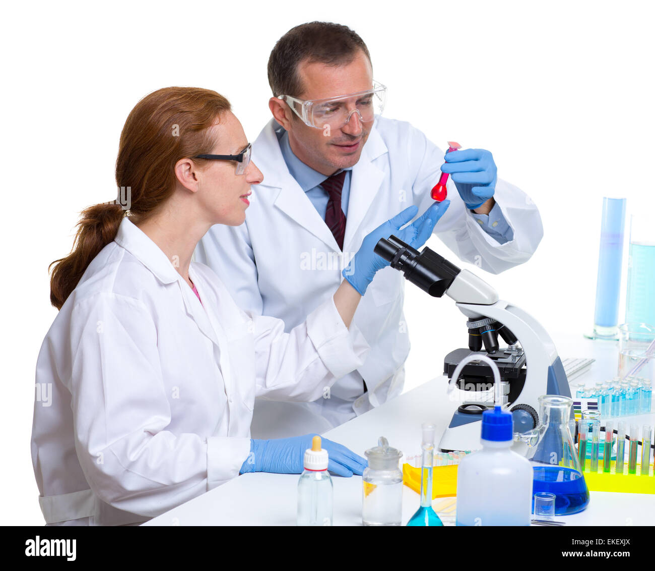 chemical laboratory with two scientist working Stock Photo - Alamy