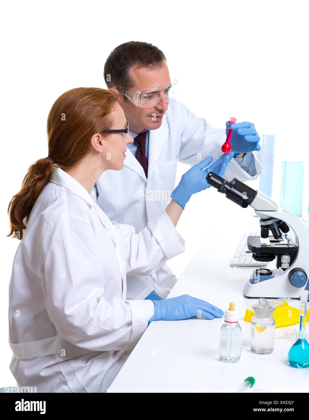 chemical laboratory with two scientist working Stock Photo - Alamy