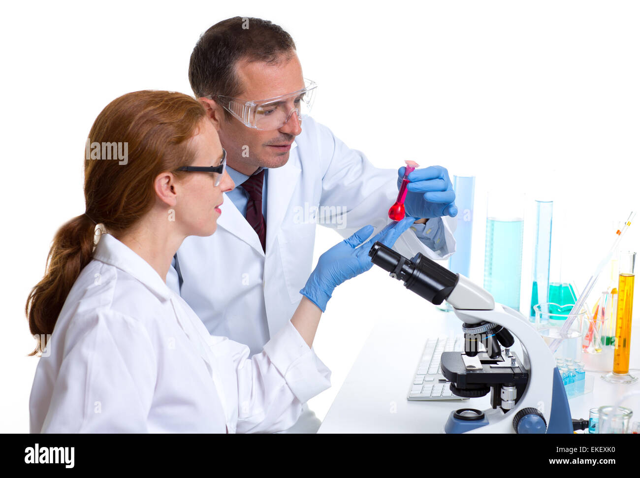 chemical laboratory with two scientist working Stock Photo - Alamy