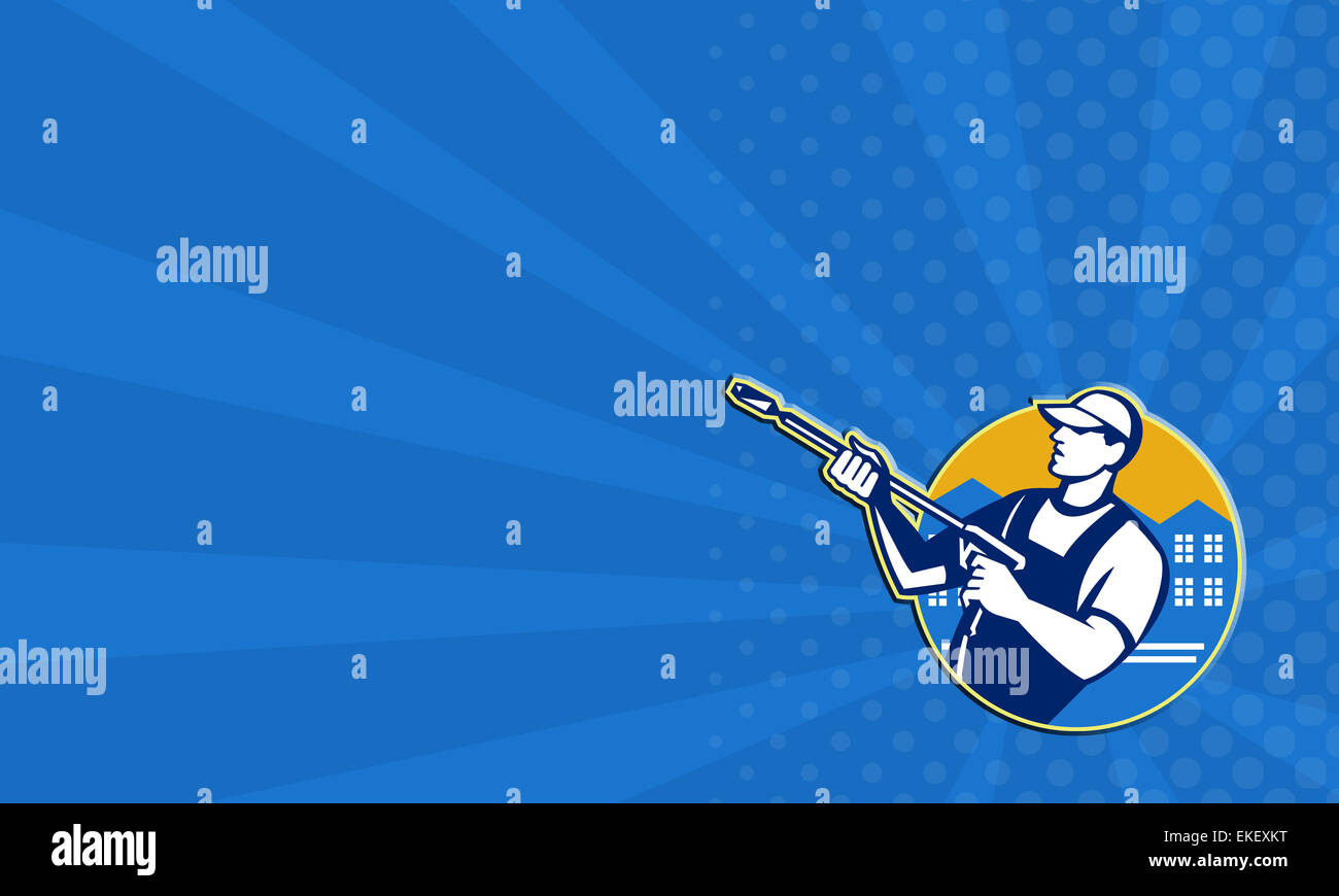 Power Washing Pressure Water Blaster Worker Stock Photo - Alamy