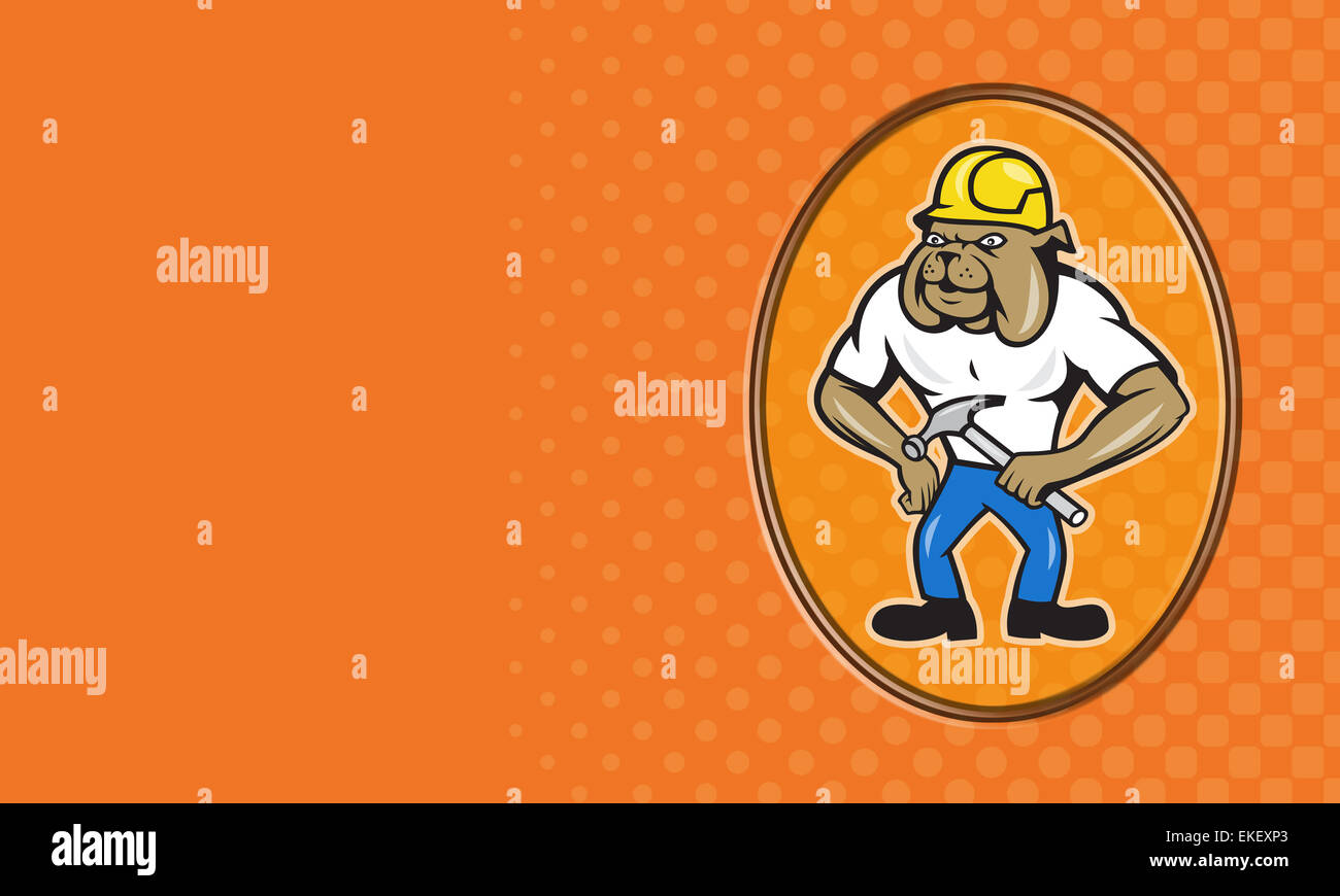 Bulldog Construction Worker Hammer Stock Photo - Alamy