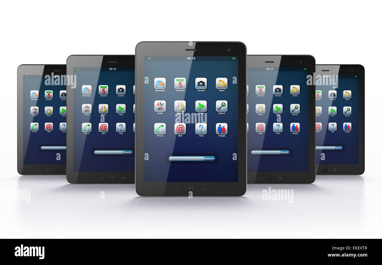 Black tablets on white background Stock Photo - Alamy
