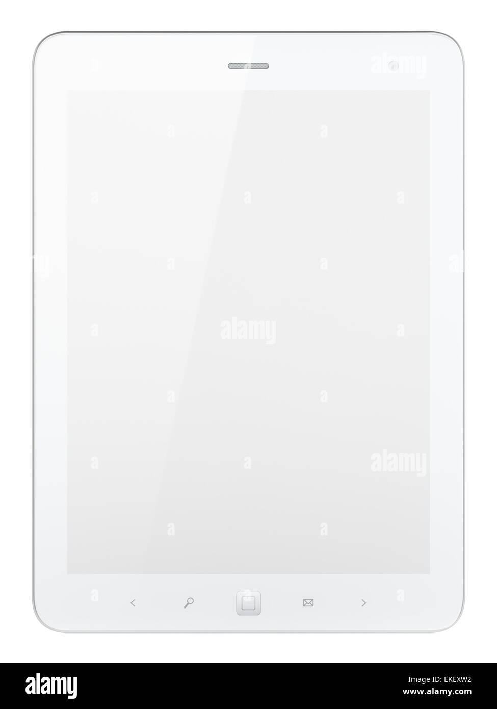 Beautiful white tablet pc on white background Stock Photo - Alamy