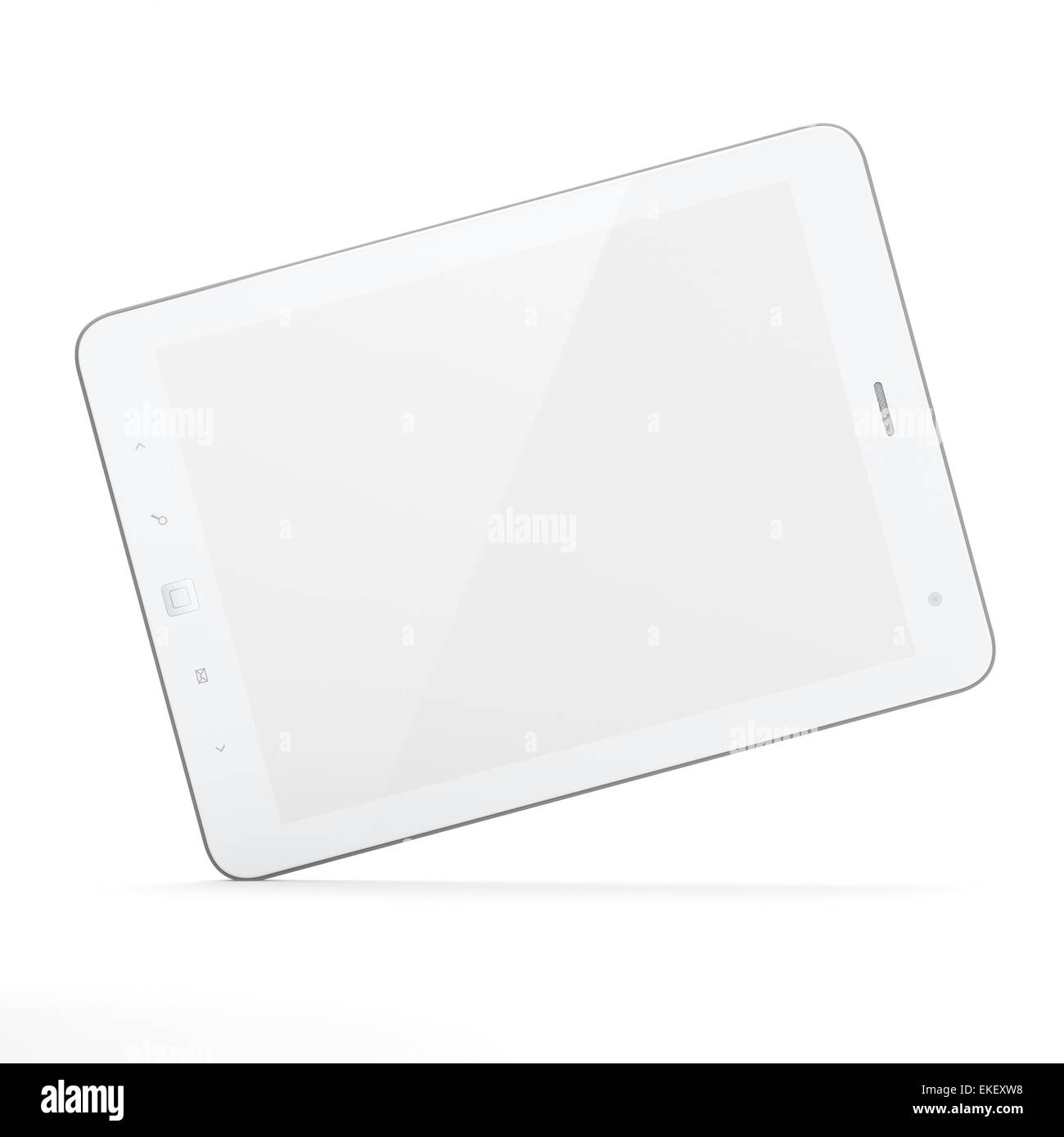 Beautiful white tablet pc on white background Stock Photo - Alamy
