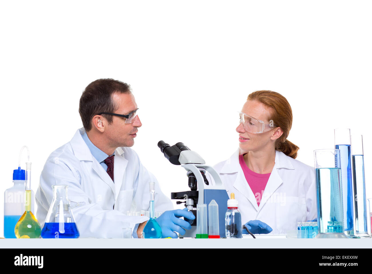 chemical laboratory with two scientist working Stock Photo - Alamy