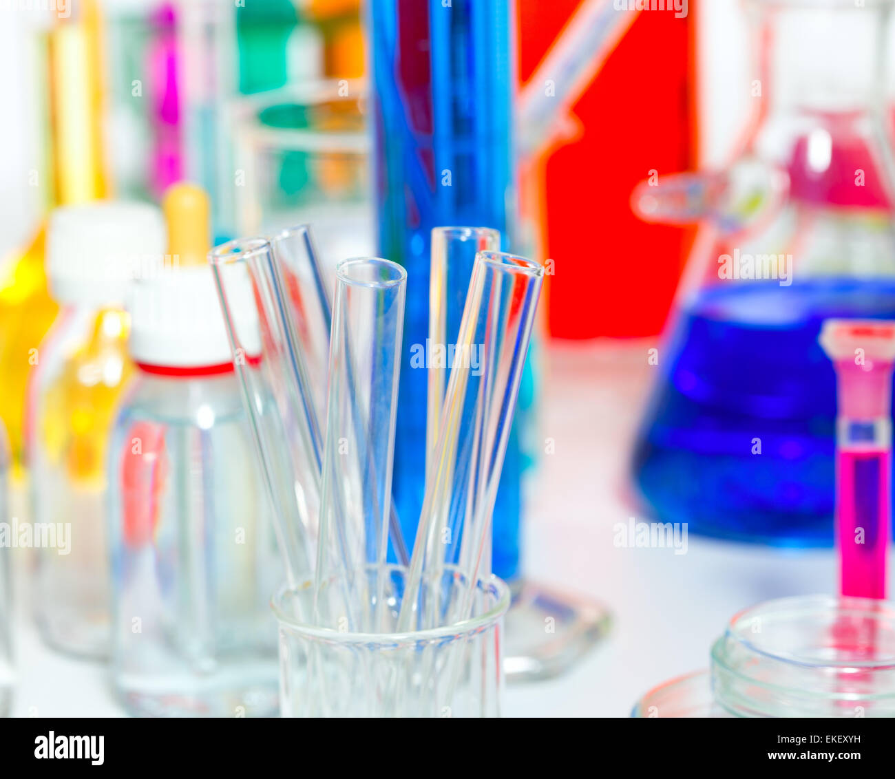 Chemical scientific laboratory stuff test tube flask Stock Photo - Alamy