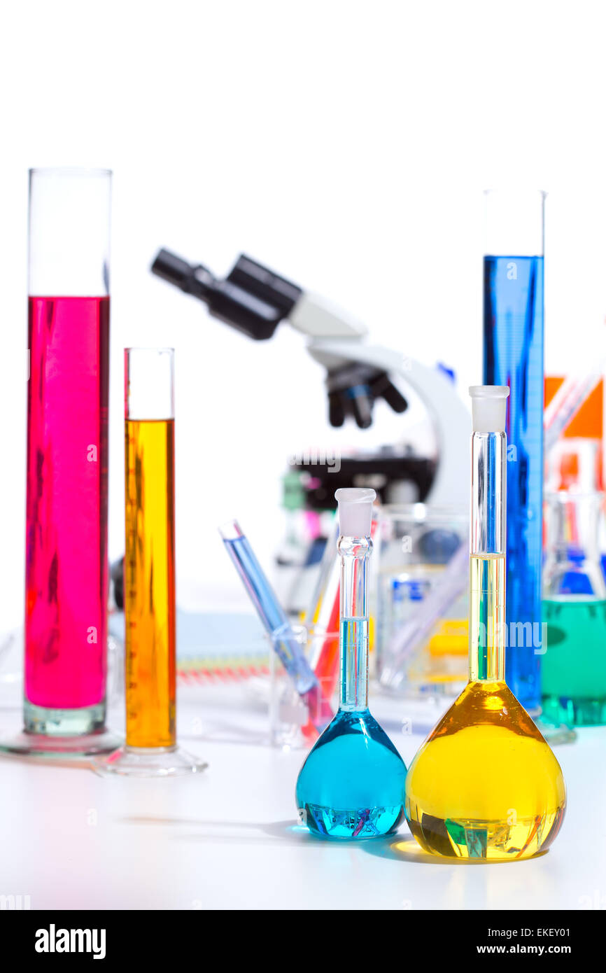 Chemical scientific laboratory stuff test tube flask Stock Photo - Alamy