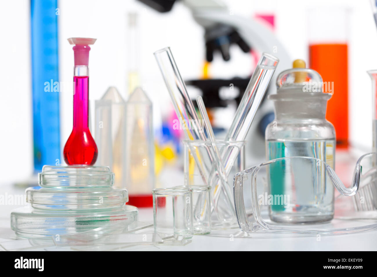 Chemical scientific laboratory stuff test tube flask Stock Photo - Alamy